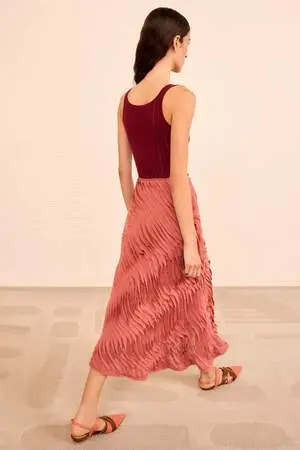Ulla Johnson Amiko Midi Skirt - Chestnut