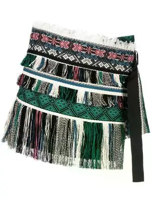 Sacai Fringed Asymmetric Shorts
