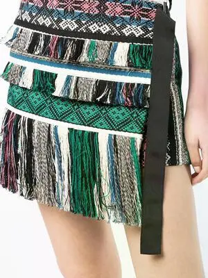 Sacai Fringed Asymmetric Shorts