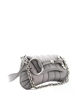 Gucci Horsebit Chain Vertical Quilted Leather Small Shoulder Bag - Grey