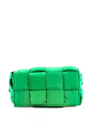 Bottega Veneta Cassette Maxi Intrecciato Nylon Crossbody Bag - Green