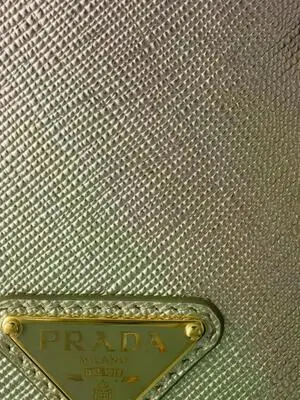 Prada Triangle-logo Saffiano Leather Badge Holder - Neutrals