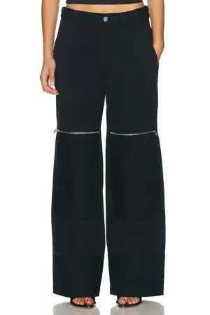 HAELO Flex Waist Zip Cargo Pant - Black