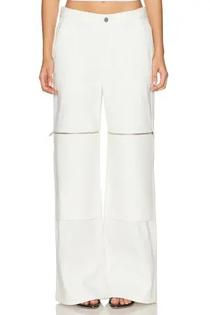 HAELO Flex Waist Zip Cargo Pant - Ivory
