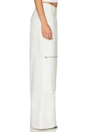 HAELO Flex Waist Zip Cargo Pant - Ivory