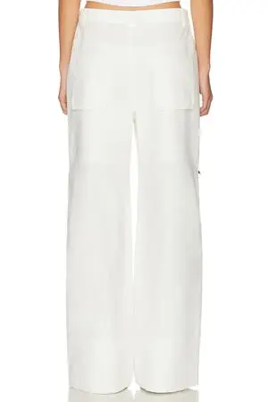 HAELO Flex Waist Zip Cargo Pant - Ivory