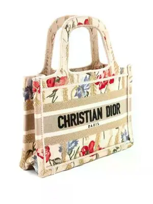 Dior Embroidered Canvas Mini Tote Bag - Multicolour