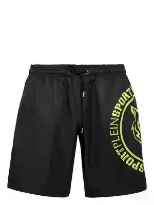 PLEIN SPORT Carbon Tiger Swim Shorts - Black