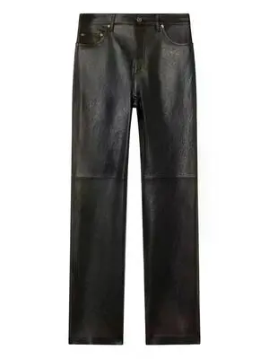 GOLDEN GOOSE Dark Burgundy Nappa Leather Trousers - Red