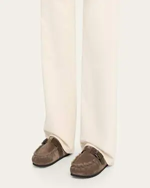 Brunello Cucinelli Suede Shearling-lined Mules - Brown