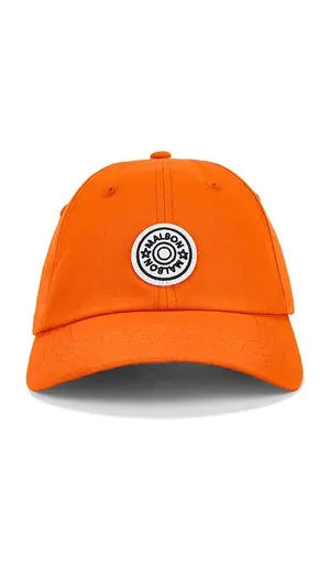 MALBON Waxed Cotton Strapback Cap - Orange