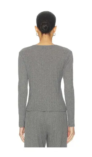 LESET Pointelle Long Sleeve Henley