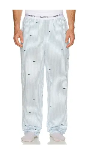 Lacoste Printed Striped Cotton Pajama Bottoms In . Also