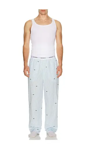 Lacoste Printed Striped Cotton Pajama Bottoms In . Also