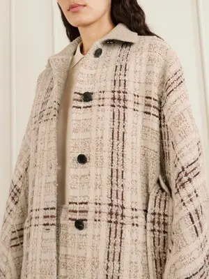 Loro Piana Checked Wool-blend Tweed Coat