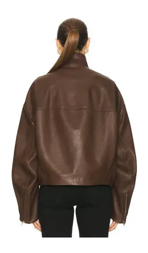 GRLFRND Romy Leather Jacket - Chocolate