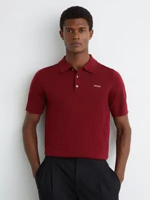 REISS Albion Wool Logo Polo Shirt