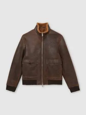 REISS Peveral Shearling Zip-through Jacket