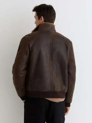 REISS Peveral Shearling Zip-through Jacket