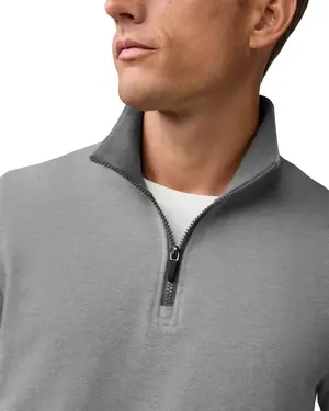 Mack Weldon Relaxed Fit Quarter Zip Sweater - Medium Grey Heather