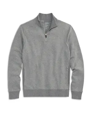 Mack Weldon Relaxed Fit Quarter Zip Sweater - Medium Grey Heather