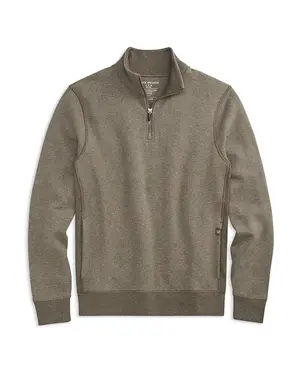 Mack Weldon Relaxed Fit Quarter Zip Sweater - Sage Heather