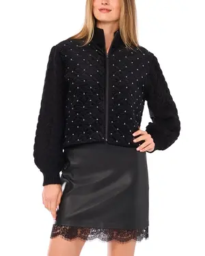 Vince Camuto Quilted Velvet Jacket