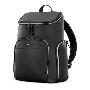 SAMSONITE Leather Deluxe Backpack - Black