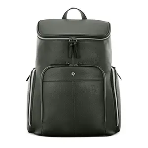 SAMSONITE Leather Deluxe Backpack - Olive