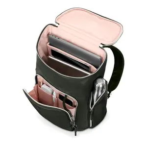 SAMSONITE Leather Deluxe Backpack - Olive