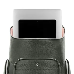 SAMSONITE Leather Deluxe Backpack - Olive