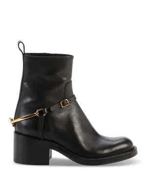 Chloé Dakota Ankle Boots With Equestrian Straps - Black