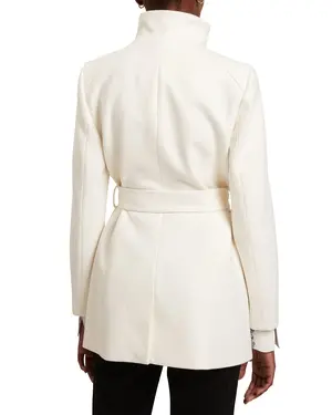 Ted Baker London Rosess Wool Blend Wrap Coat - Ivory
