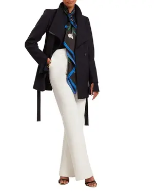 Ted Baker London Rosess Wool Blend Wrap Coat - Navy