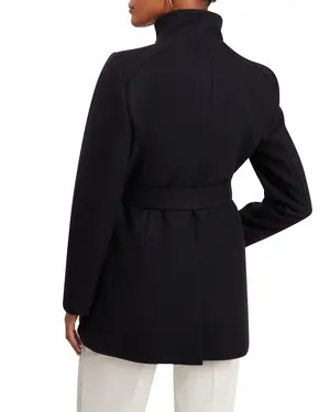 Ted Baker London Rosess Wool Blend Wrap Coat - Navy