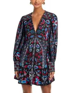 Farm Rio Long Sleeve Mini Dress