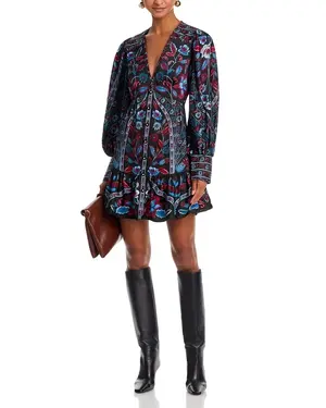 Farm Rio Long Sleeve Mini Dress