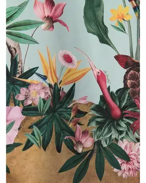 La DoubleJ Silk Dress With Feather Trim - Zooflora Panel