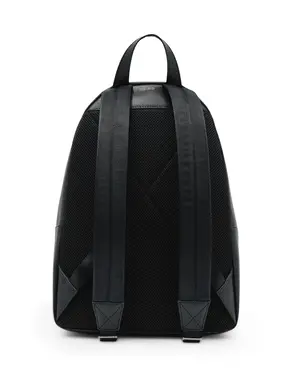 REISS Micro Grain Leather Backpack - Black