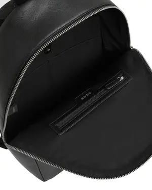 REISS Micro Grain Leather Backpack - Black