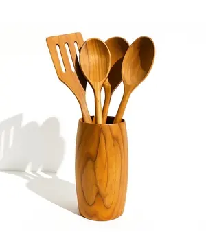 ITZA WOOD Teak Utensil Holder