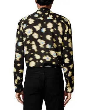 REISS Faded Floral Print Long Sleeve Shirt