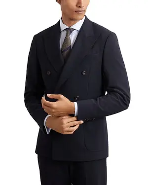 REISS Double Breasted Wool Blend Blazer