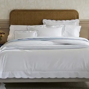 SFERRA Limana Scalloped Euro Sham - White/sea