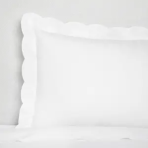 SFERRA Limana Scalloped King Sham - White/sea