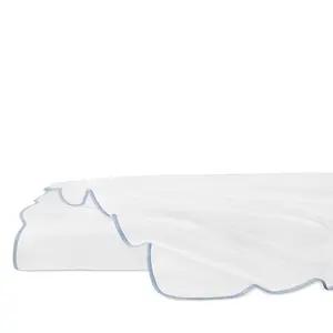 SFERRA Limana Scalloped Flat Sheet, Twin - White/sea