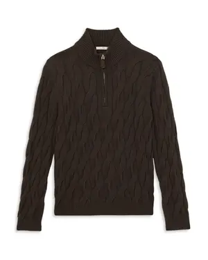 REISS Quarter Zip Funnel Neck Sweater