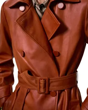 REISS Leather Trench Coat