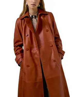 REISS Leather Trench Coat