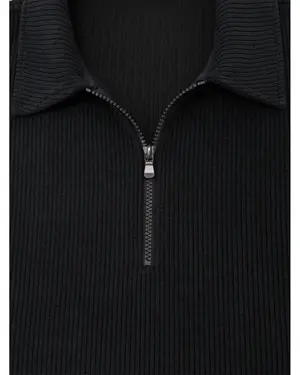 REISS Half Zipper Corduroy Sweater